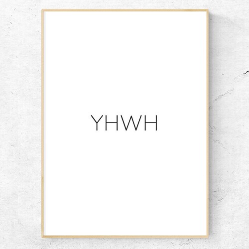 Yahweh Print Modern YHWH Printable Minimal Christian Wall - Etsy