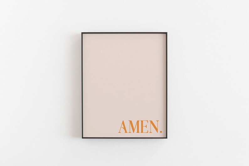 Amen Colour Printable, Modern Christian Wall Art, Minimal Bible Verse ...