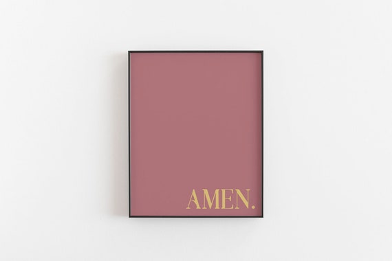 Amen Colour Printable Modern Christian Wall Art Minimal | Etsy
