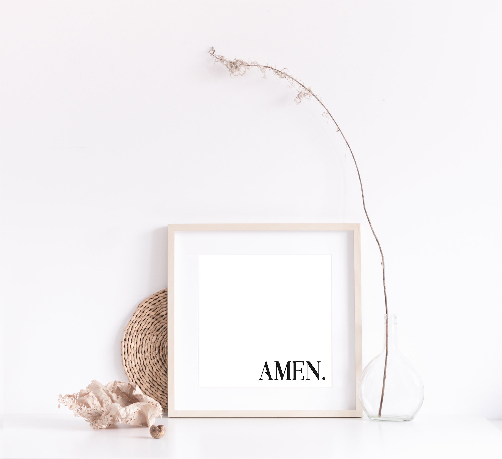 Minimal Amen Printable Modern Christian Wall Art - Etsy