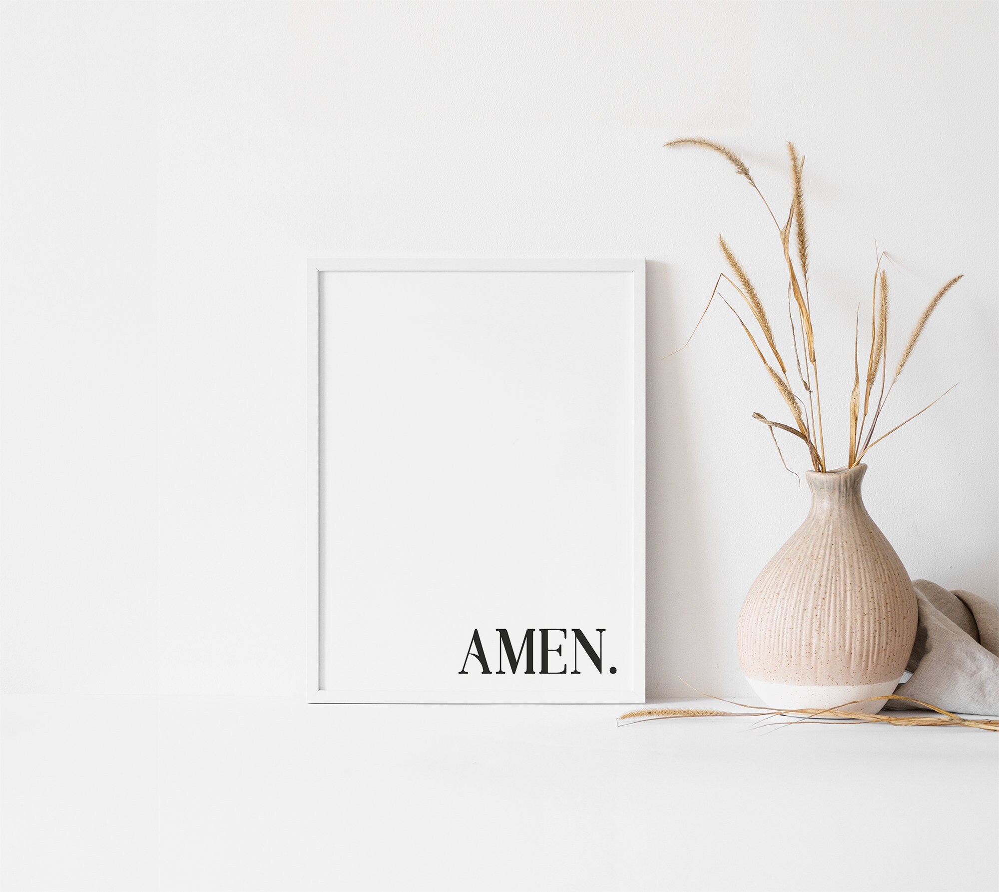 Minimal Amen Printable Modern Christian Wall Art - Etsy