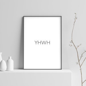 Yahweh Print, Modern YHWH Printable, Minimal Christian Wall Art - Etsy