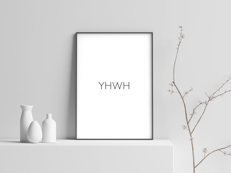 Yahweh Print, Modern YHWH Printable, Minimal Christian Wall Art - Etsy
