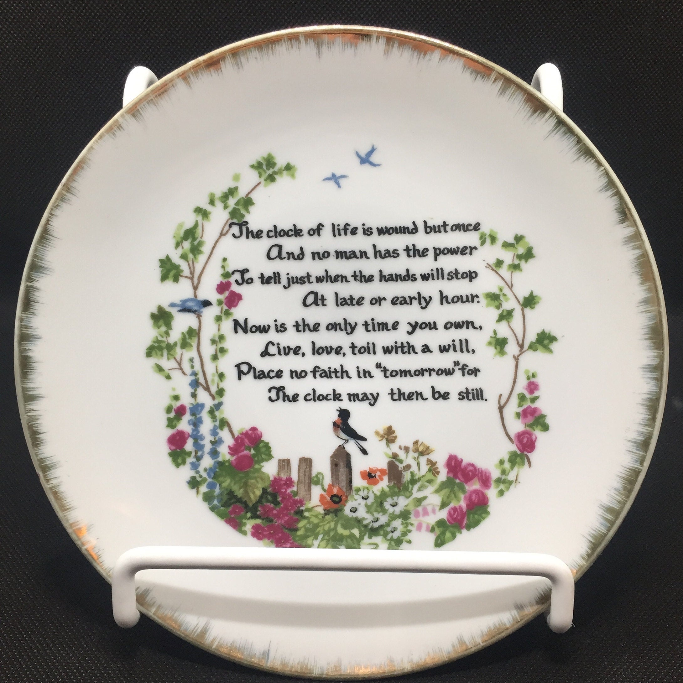A Pair of Poem Plates Made in Japan - Etsy