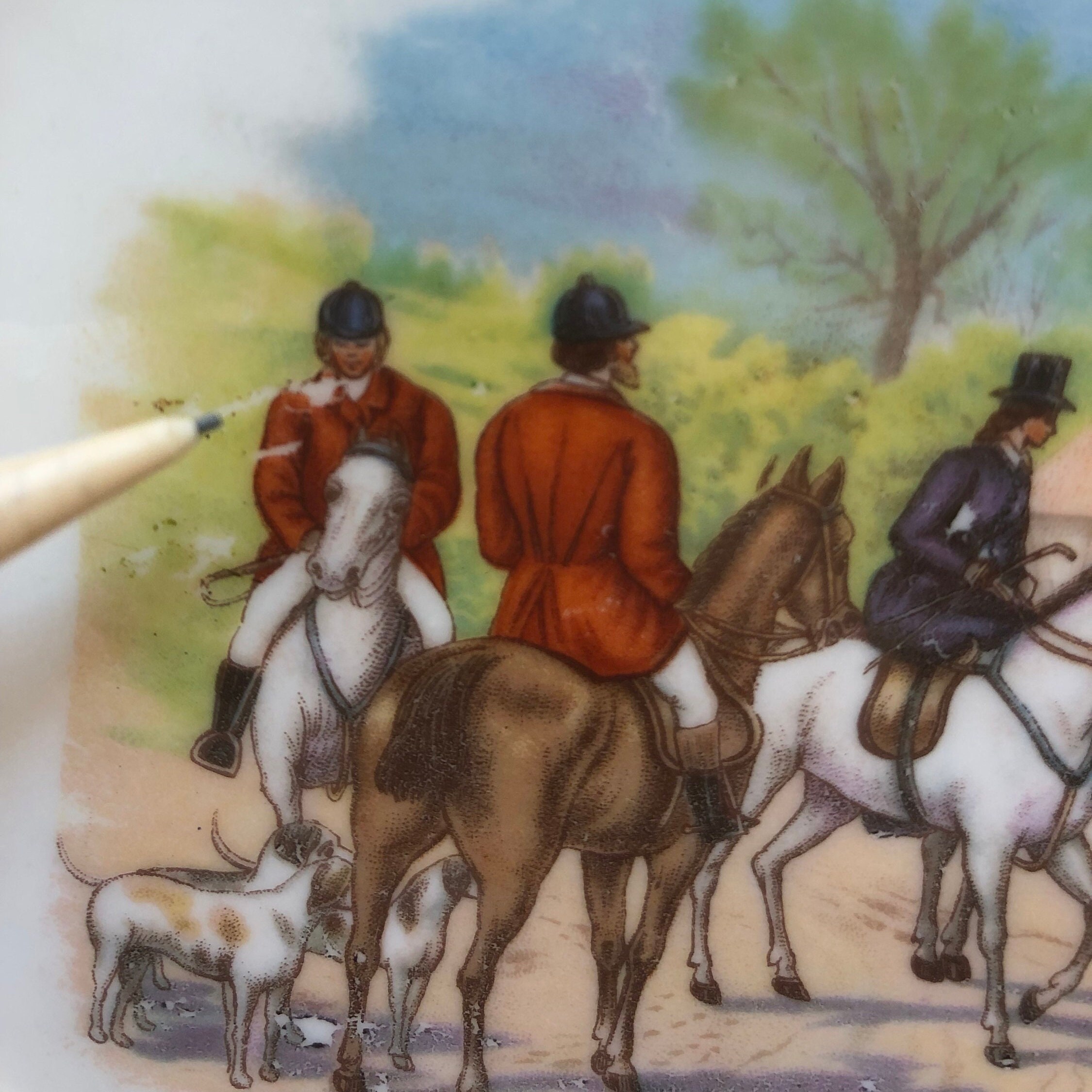 Antique Reticulated Fox Hunt Scene Cabinet Plate - Etsy