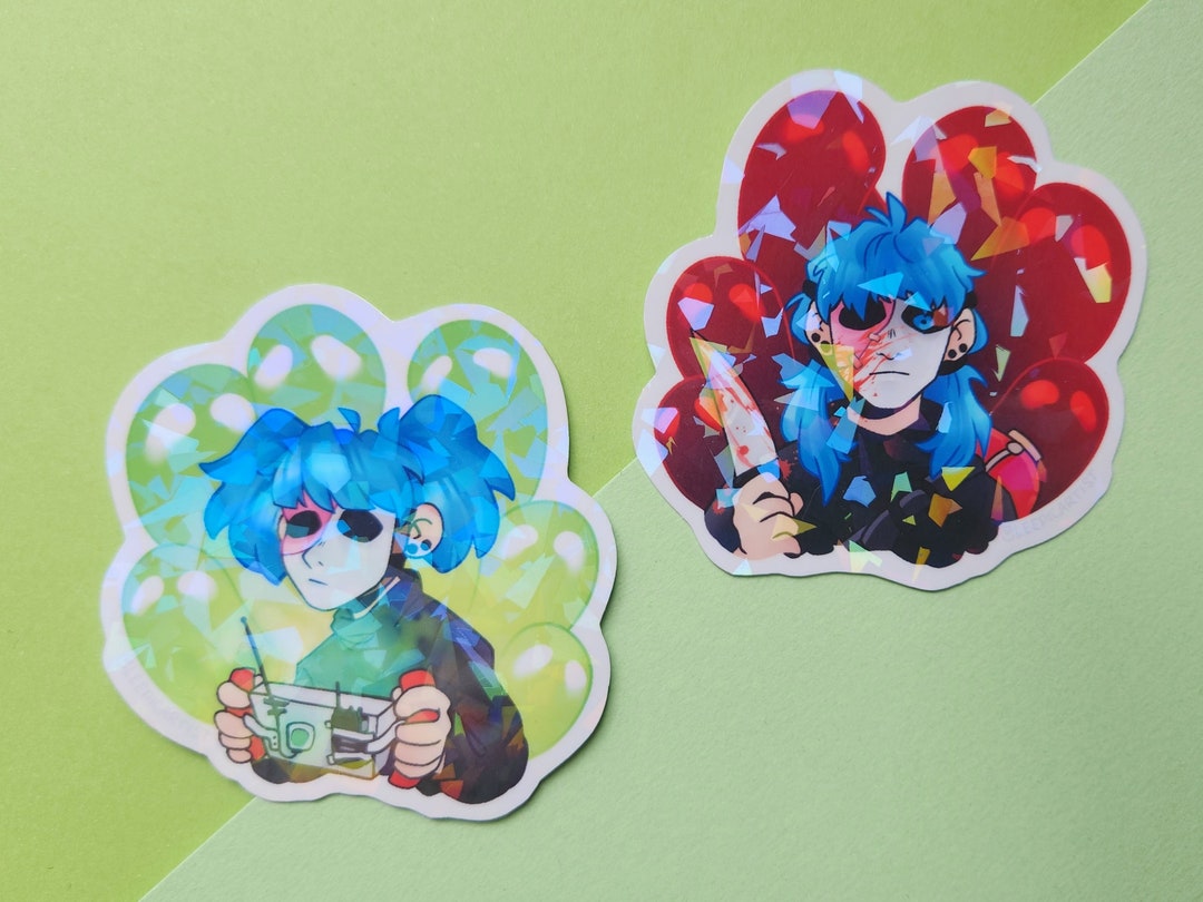 Sally Face Holographic Stickers - Etsy