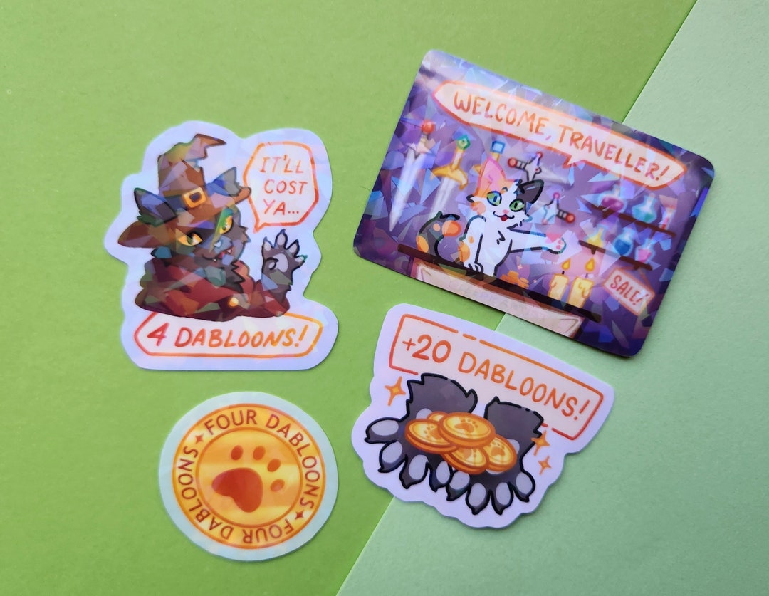 Holographic Dabloons Stickers - Etsy