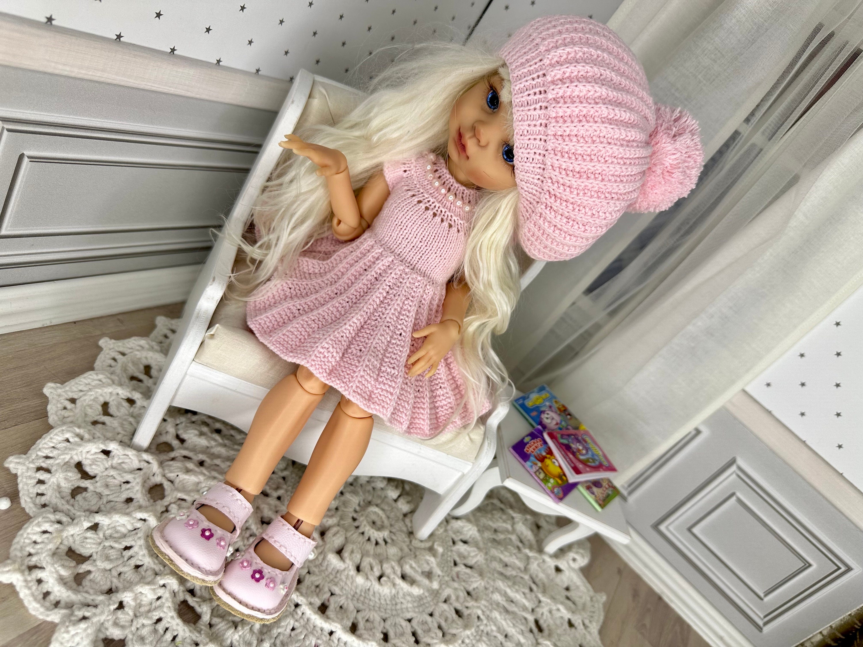 Beautiful Knitted Light Pink Clothes Set for 13in/32cm Doll - Etsy ...