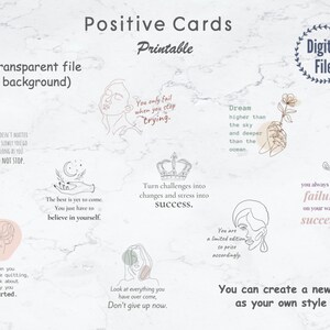 Positive Printable Cards With Motivational Quotes for Affirmation, Self ...