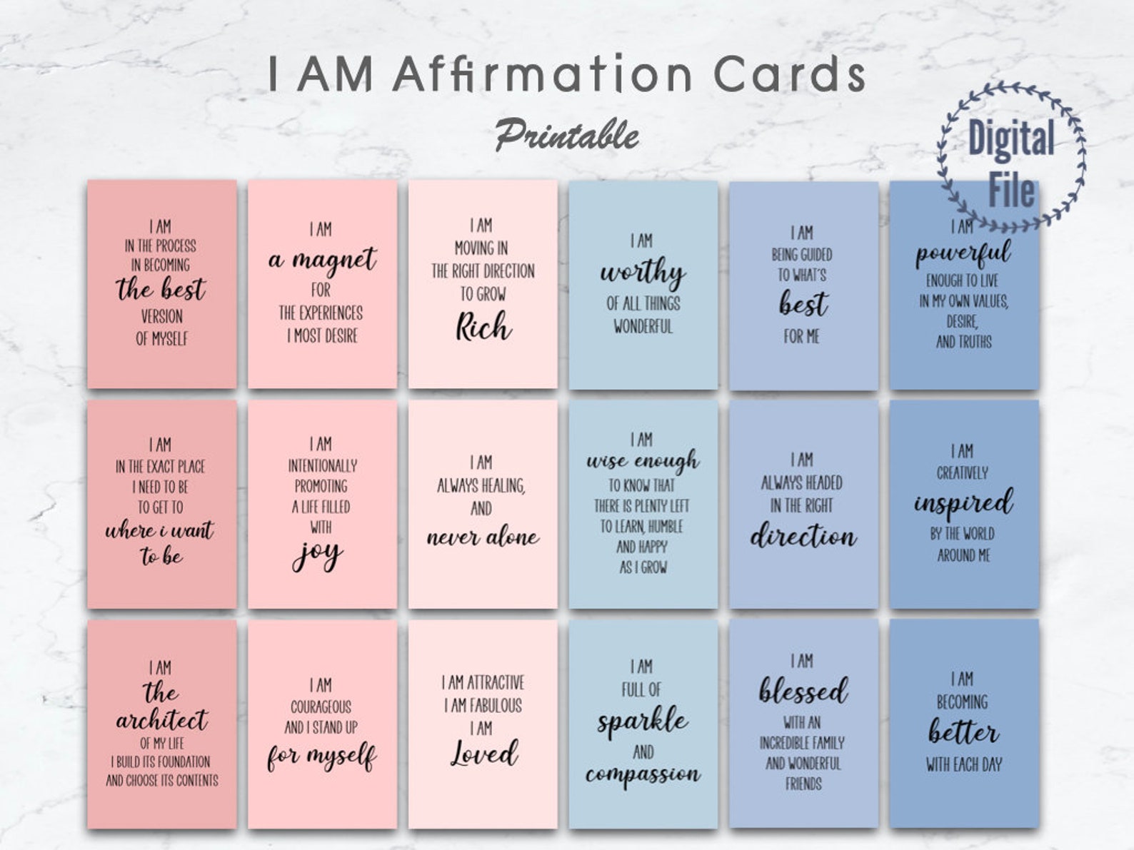 Affirmation Cards Printable With Positive Motivational Quotes for ...