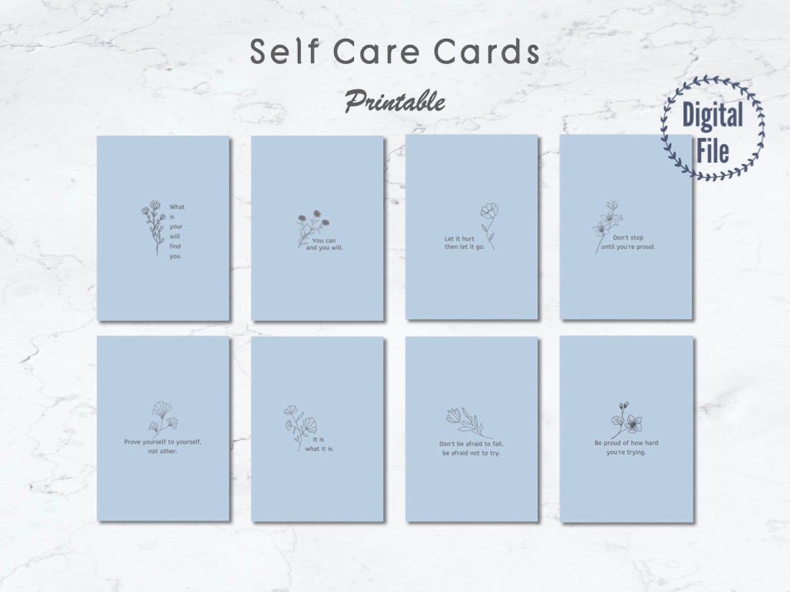 Self Care Printable Cards With Positive Motivational Quotes for ...