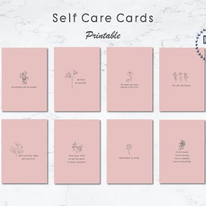 Self Care Printable Cards With Positive Motivational Quotes for ...