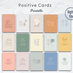 Positive Printable Cards With Motivational Quotes for Affirmation, Self ...