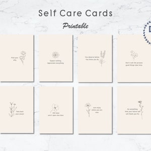 Self Care Printable Cards With Positive Motivational Quotes for ...