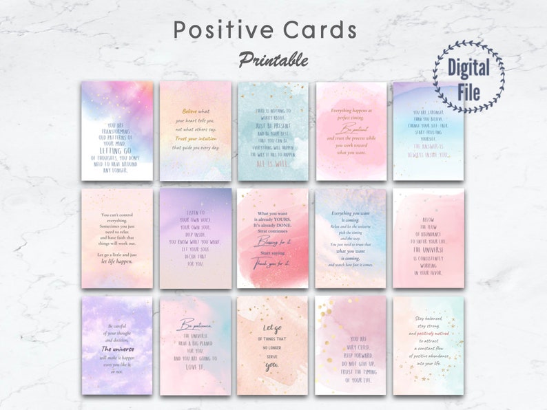 Message From Universe Affirmation Cards Printable With Positive ...