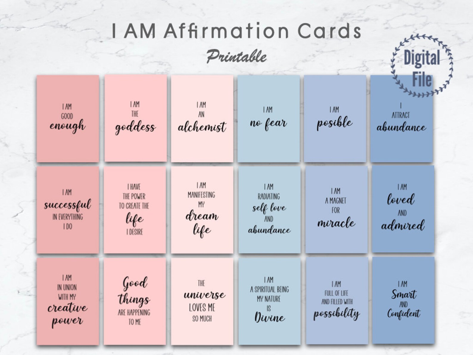 Affirmation Cards Printable With Positive Motivational Quotes for ...