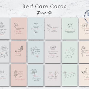 Self Care Printable Cards With Positive Motivational Quotes for ...