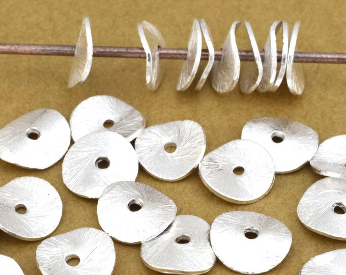 8mm -16pcs Sterling Silver Wavy Spacer Beads, Solid Silver Potato Chips ...