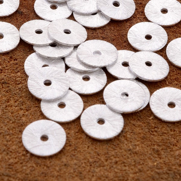Flat Silver Disc Beads - Etsy UK