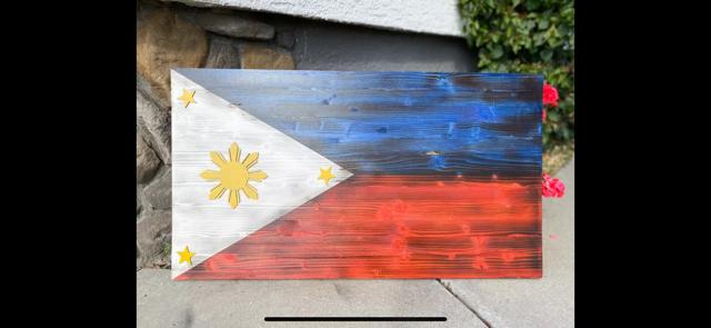 Rustic Wood Filipino Flag 36x19 - Etsy