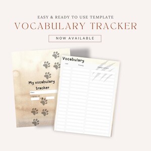Vocabulary Tracker | Printable Language Learning Journal Page | Word ...