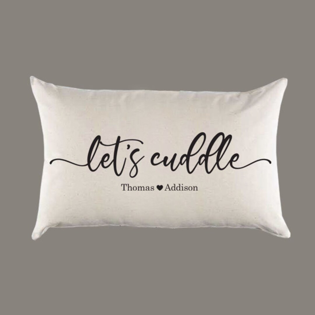 Personalized Custom 'let's Cuddle' Natural Canvas - Etsy