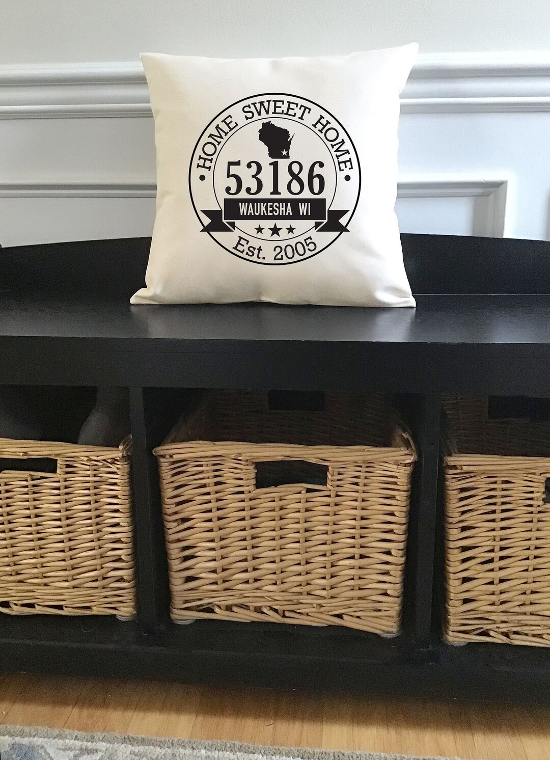 Personalized Custom 'home Sweet Home' City State Zip Code Natural ...