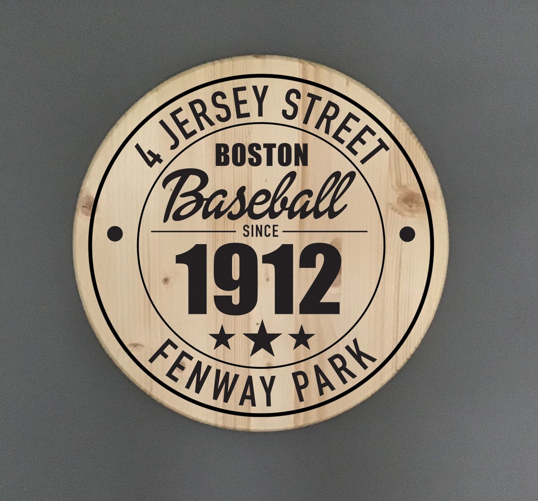 Boston Red Sox Baseball Team | Fenway Park Address Solid Pine Wood Sign ...