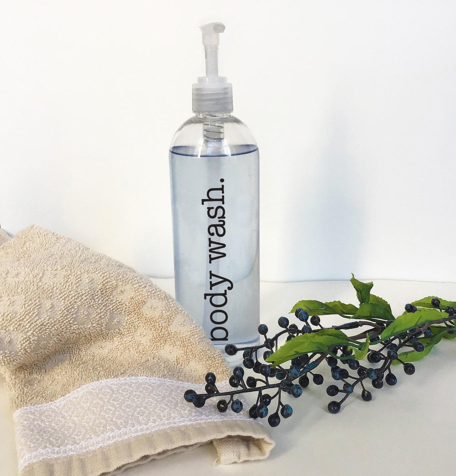 Body Wash 16 Ounce Refillable Clear Pump Top Plastic Bottle - Etsy
