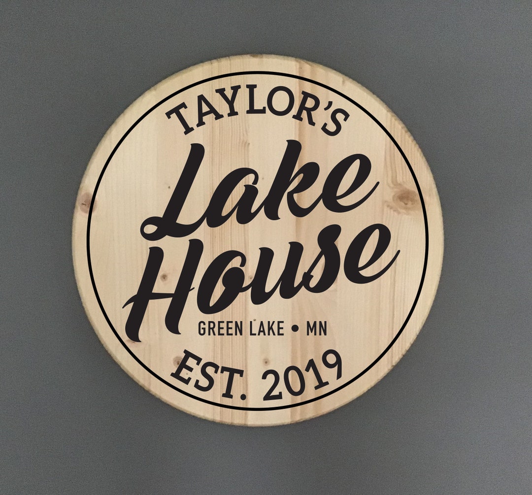 Personalized Custom Lake House Pine Wood Sign - Home Decor - Rustic ...