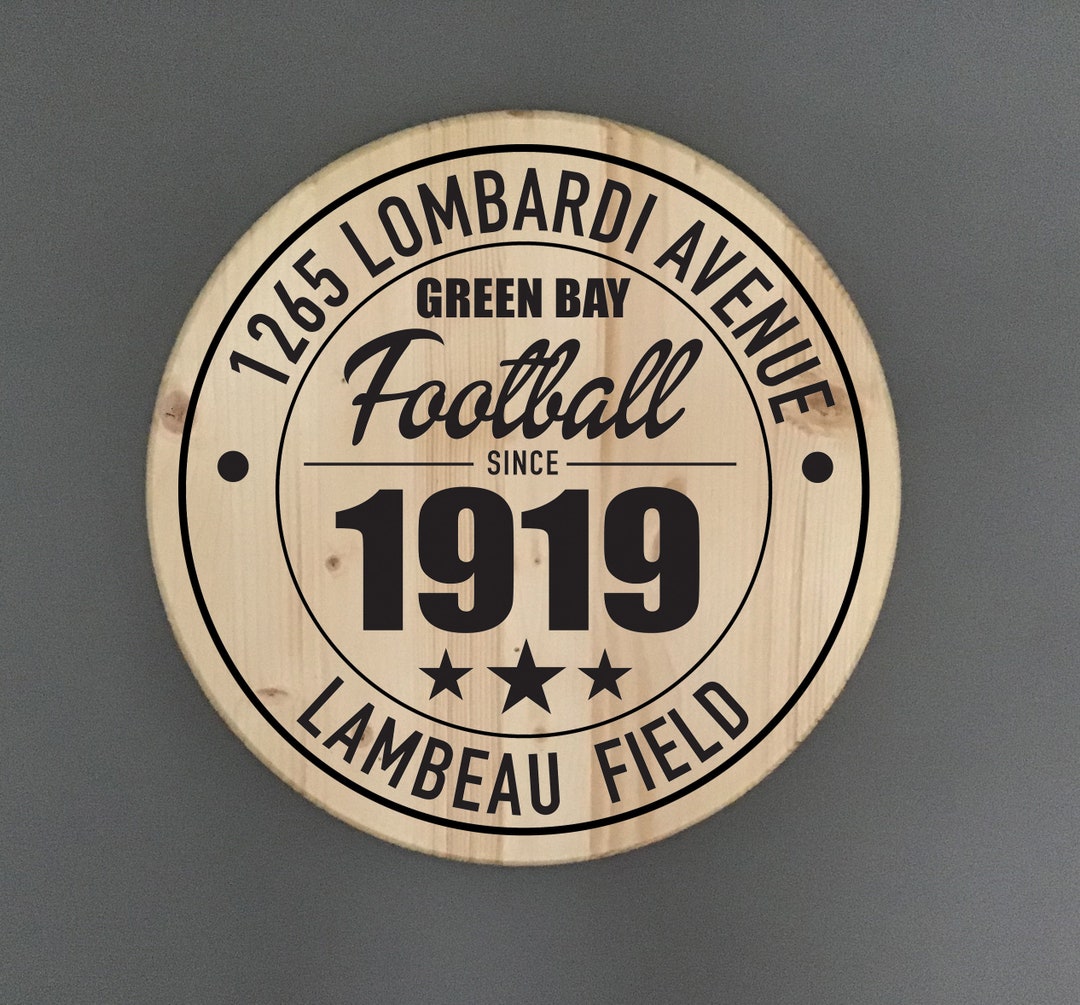 Green Bay Packers Wood Sign: Lambeau Field Address, Rustic Home Decor ...