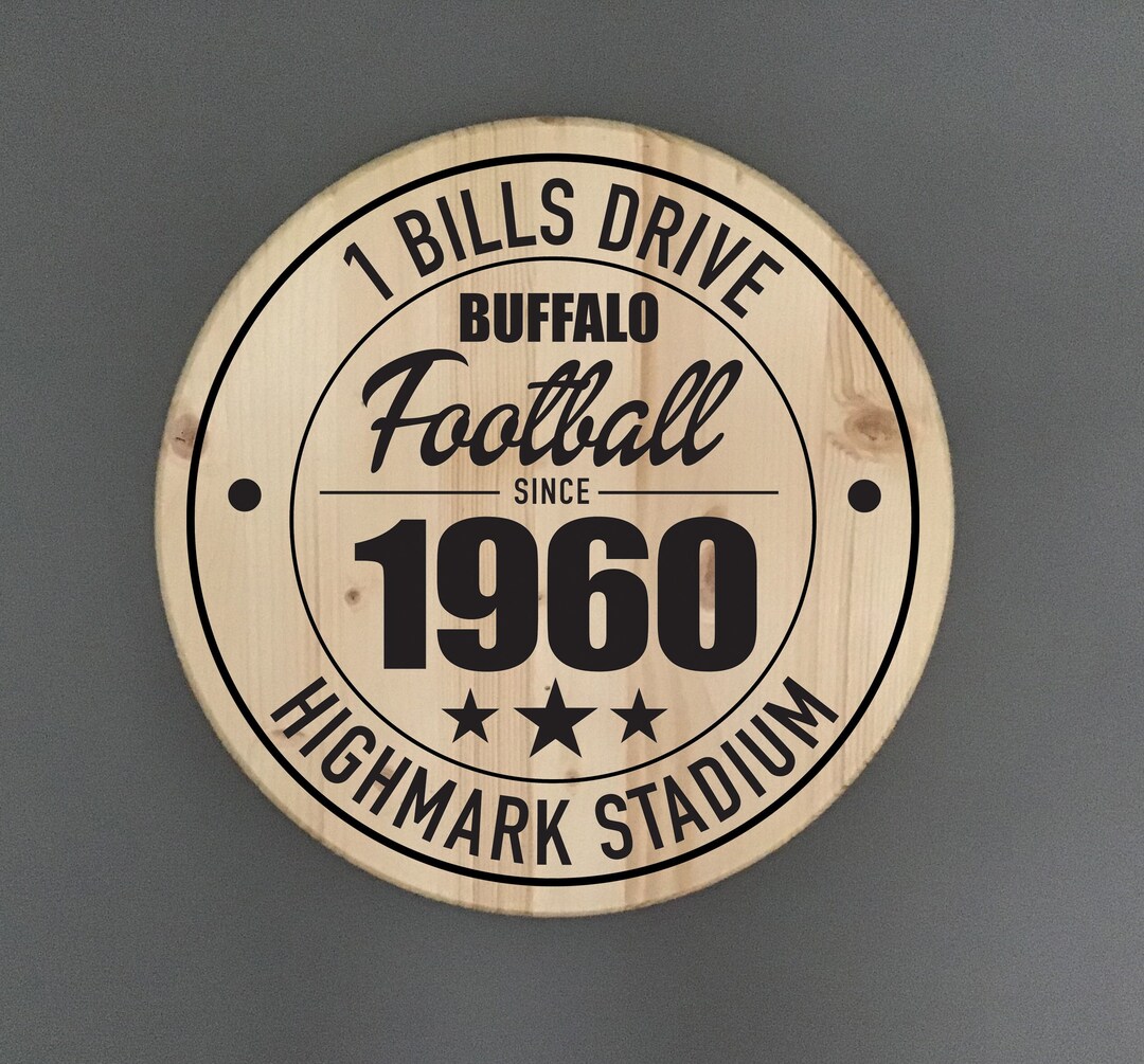 Buffalo Bills Football Team | Highmark Stadium Address Solid Pine Wood ...