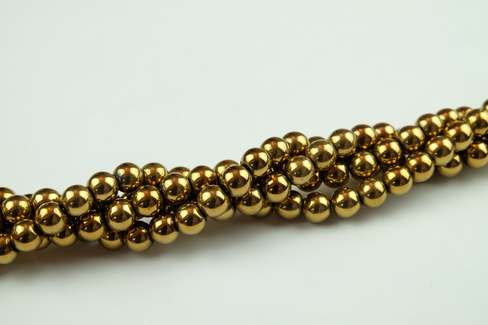 Gold Hematite Smooth Gemstone Round Loose Beads,15.5 Inches Strand - Etsy