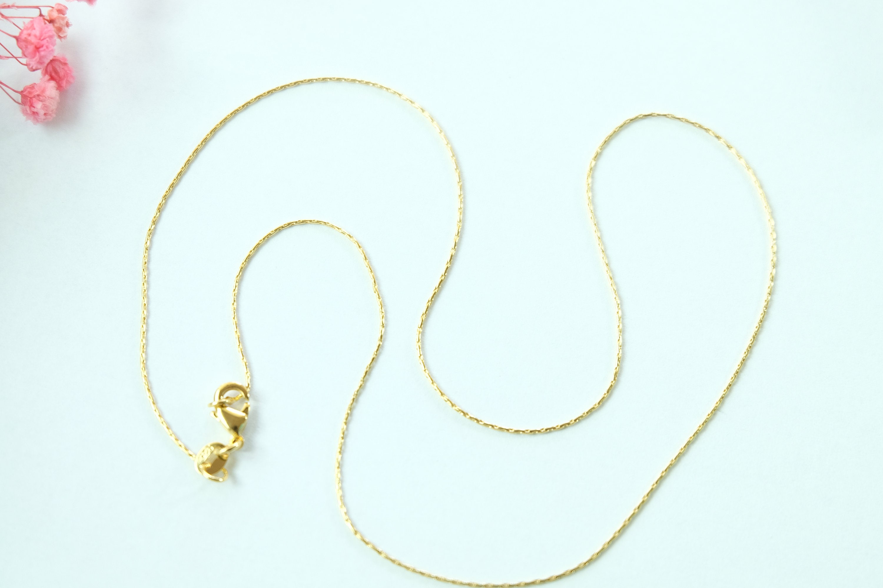 17.7'' 24K Gold Plated Rope Chain Necklace Ready to - Etsy