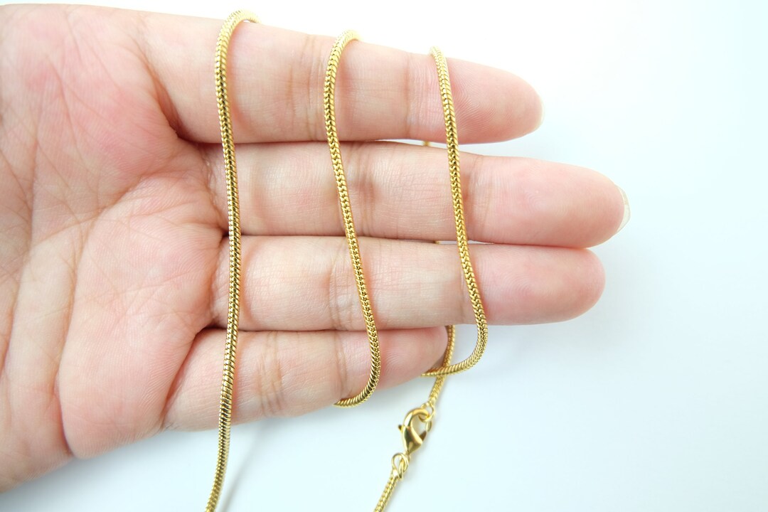 23.6'' 24K Gold Plated Cocoon Chain Necklace, Ready to Use, for Pendant ...