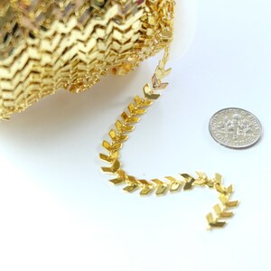14k Gold Plated Chevron Shape Chain by Foot, Chevron Shape Charm Chain ...