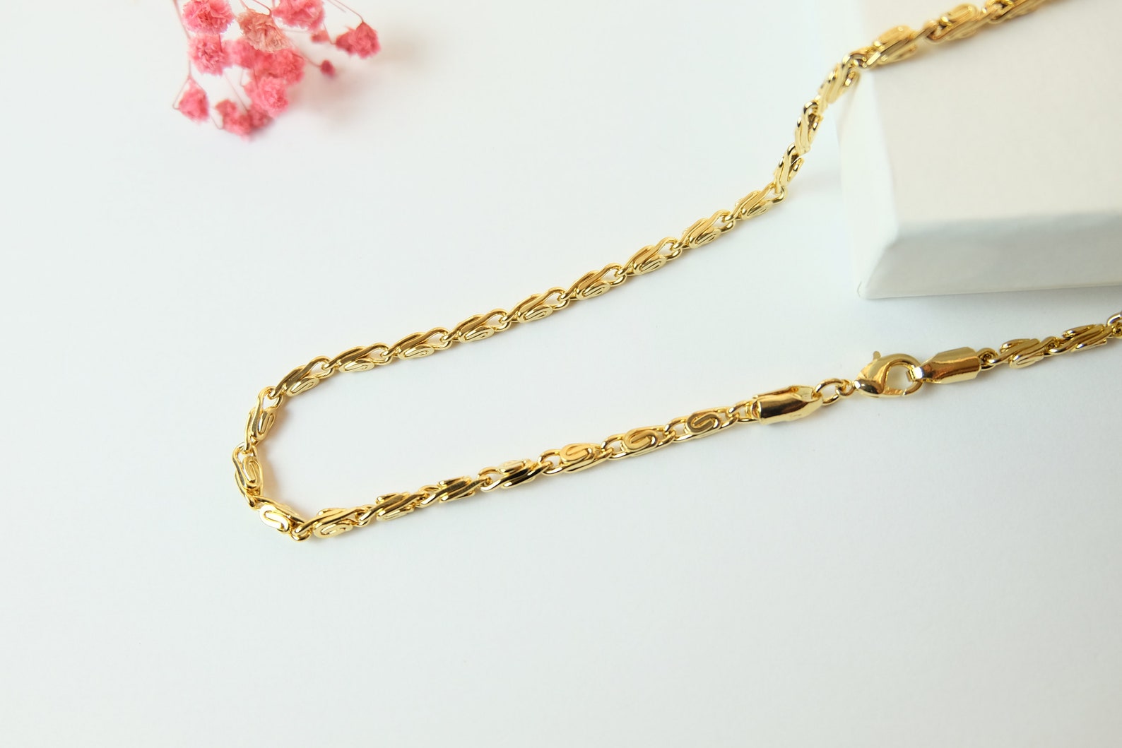 Gold Plated Snail Chain Necklace Ready to Use for Pendant - Etsy