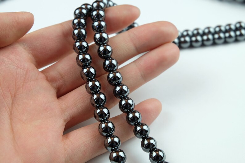 Gunmetal Color Hematite Smooth Gemstone Round Loose Beads,15.5 Inches ...