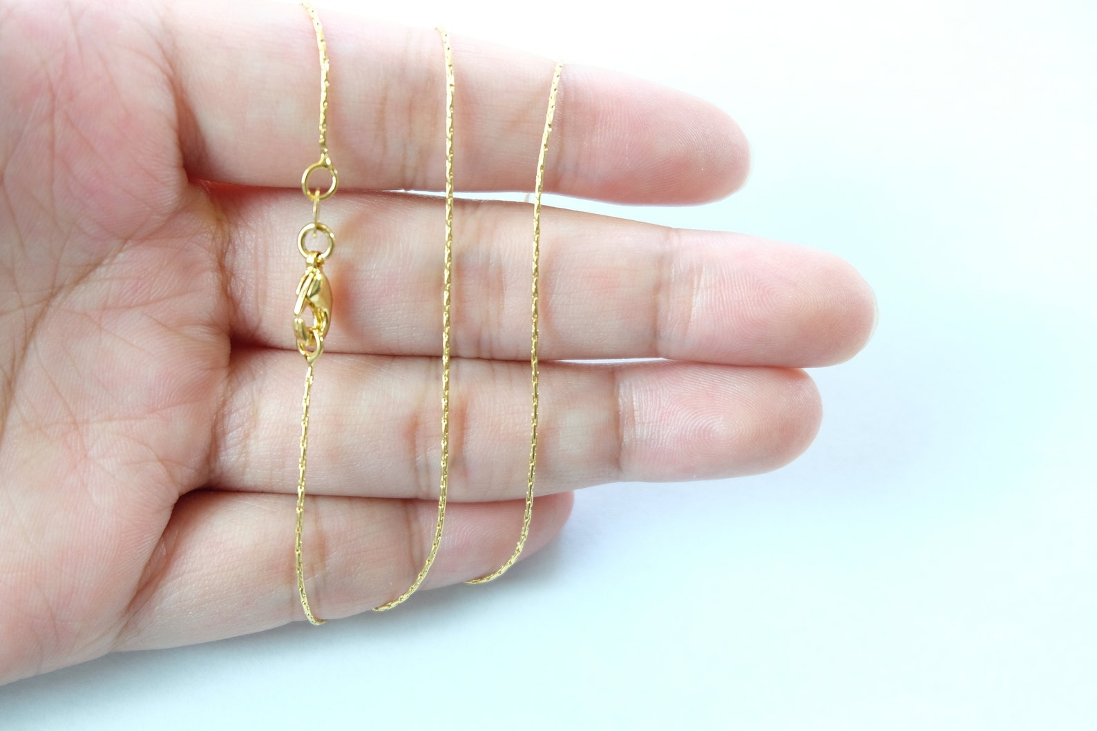 17.7'' 24K Gold Plated Rope Chain Necklace Ready to | Etsy
