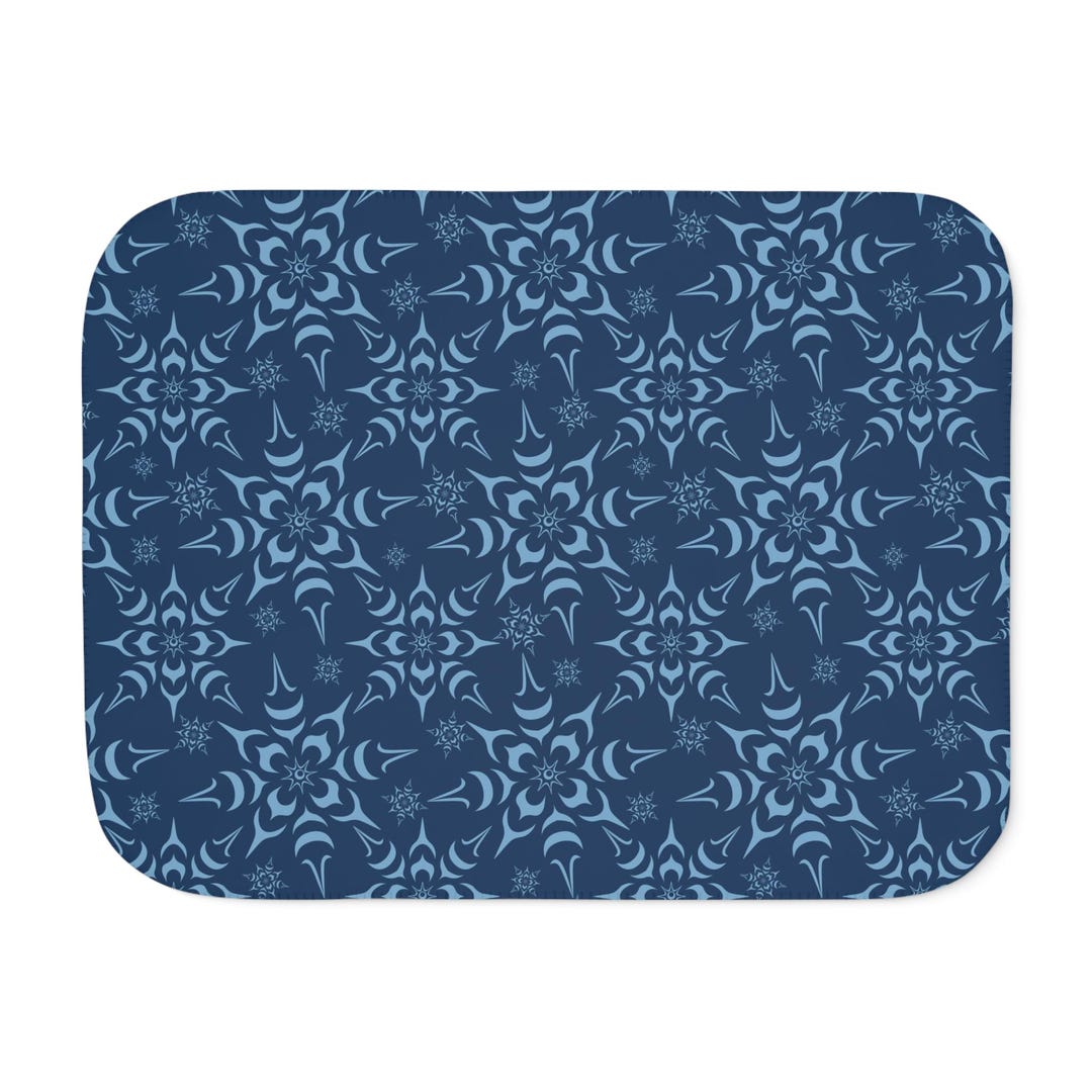 Coast Salish Snowflake Sherpa Blanket Indigenous Artwork Christmas Gift ...