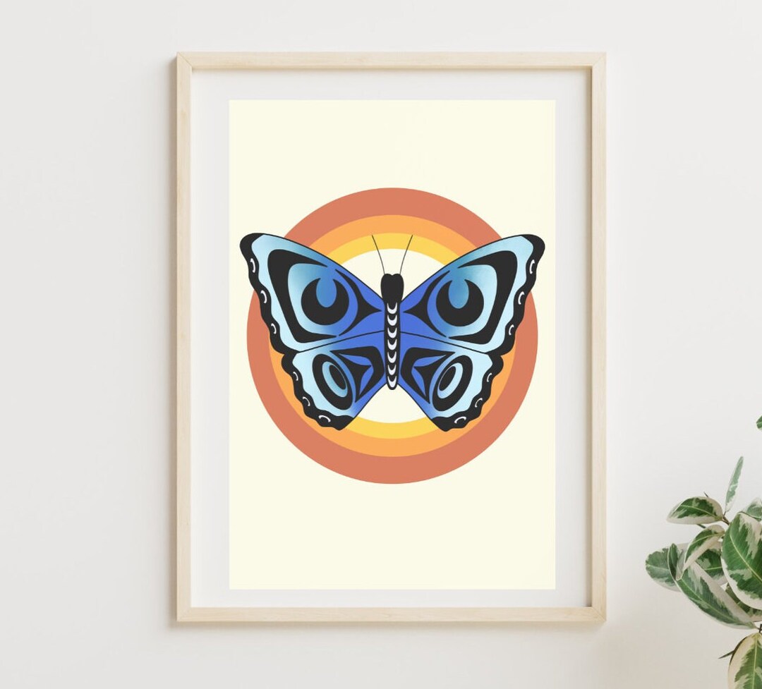 DIGITAL DOWNLOAD Coast Salish Retro Butterfly Art Indigenous Artwork ...