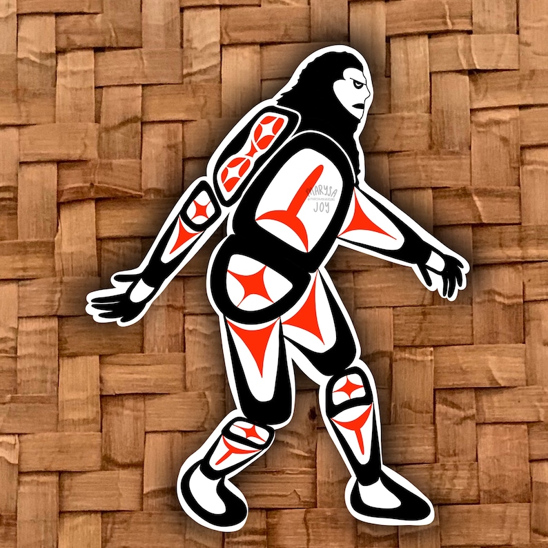 Native American Bigfoot Sticker Indigenous Bigfoot Sticker Coast Salish ...