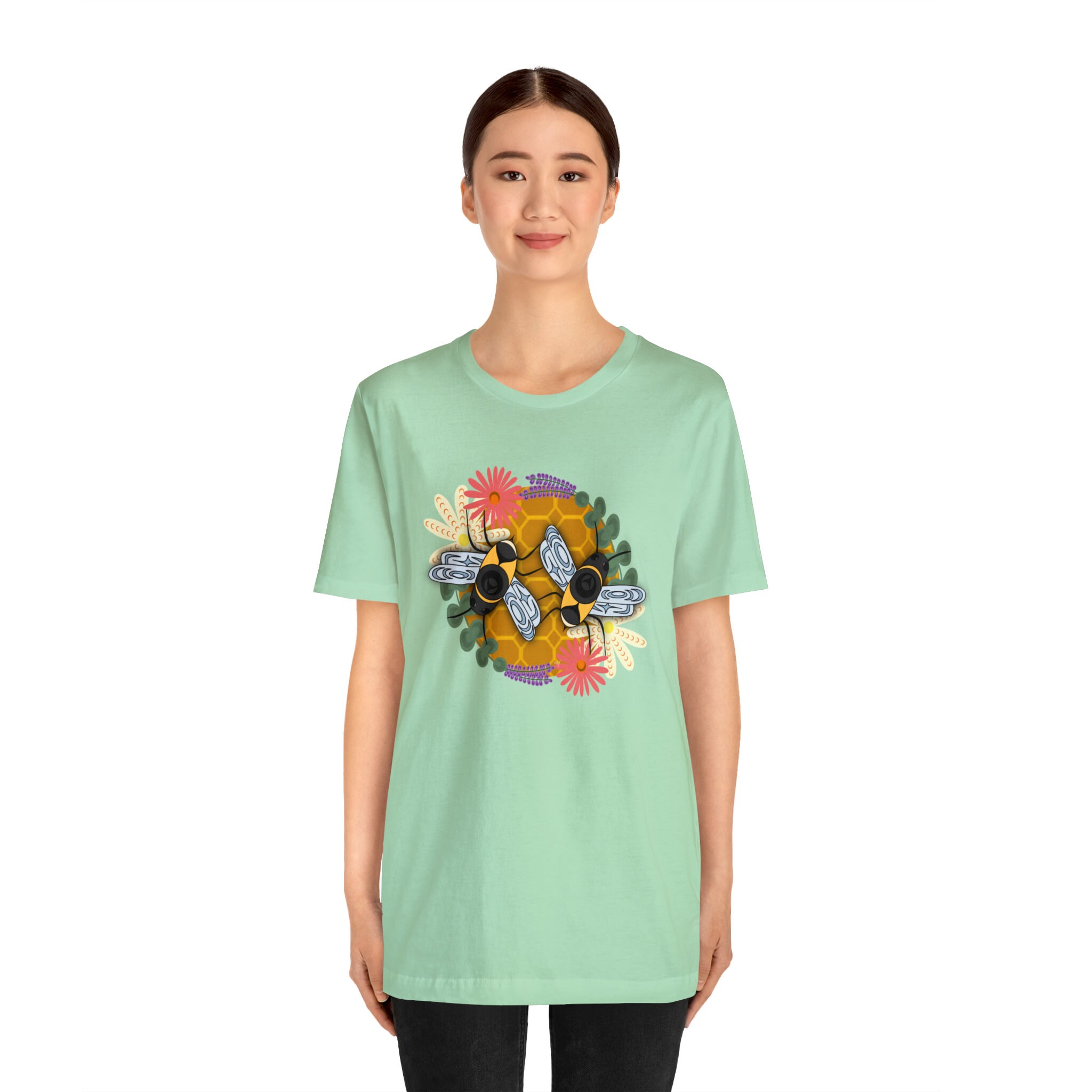 Coast Salish Honeycomb Bee Tee Native American Art Indigenous - Etsy