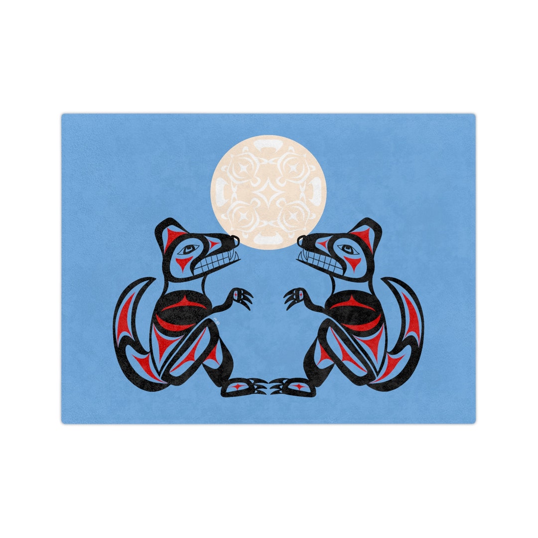 Coast Salish Dancing Wolves Blanket Native Art Indigenous Owned ...
