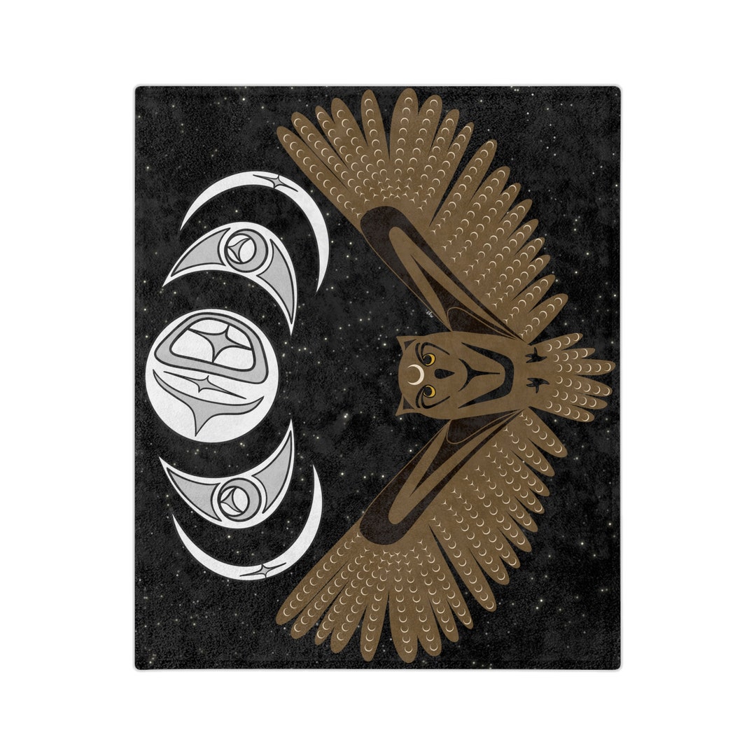 Coast Salish Moon Phase Owl Blanket Native American Art Indigenous Art ...
