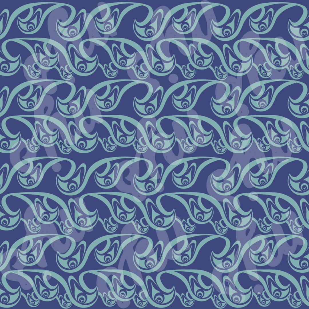 Coast Salish Waves Repeating Pattern Digital Download Indigenous ...