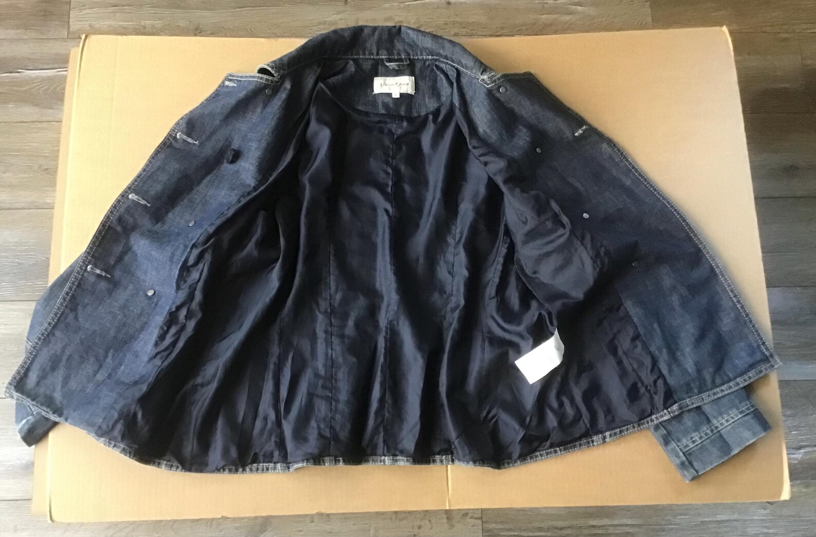 Vintage Women’s Size M- L Blue Denim Jacket Washed Out Double Breasted ...
