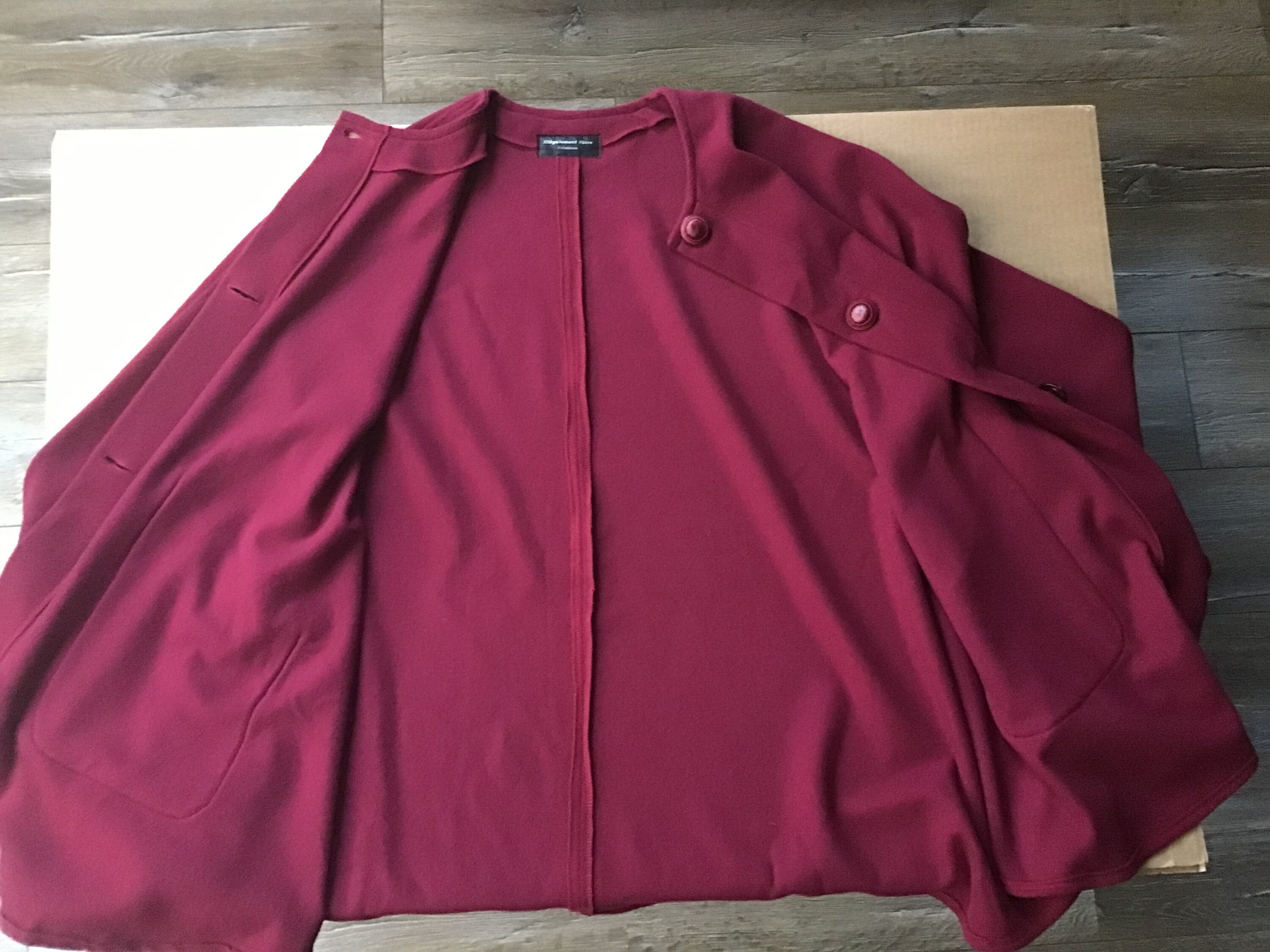 Vintage Womens Burgundy Cape Coat Wool Oversized Cloak Coat - Etsy