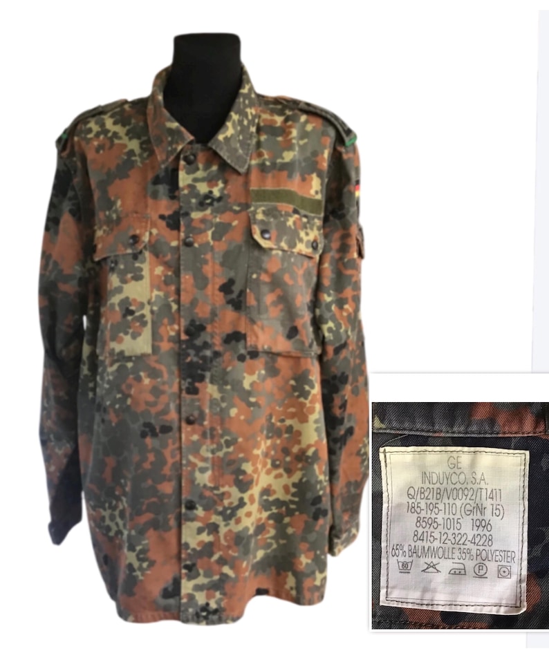 Vintage 90s Original German Army Shirt Bundeswehr Field Jacket Size L ...