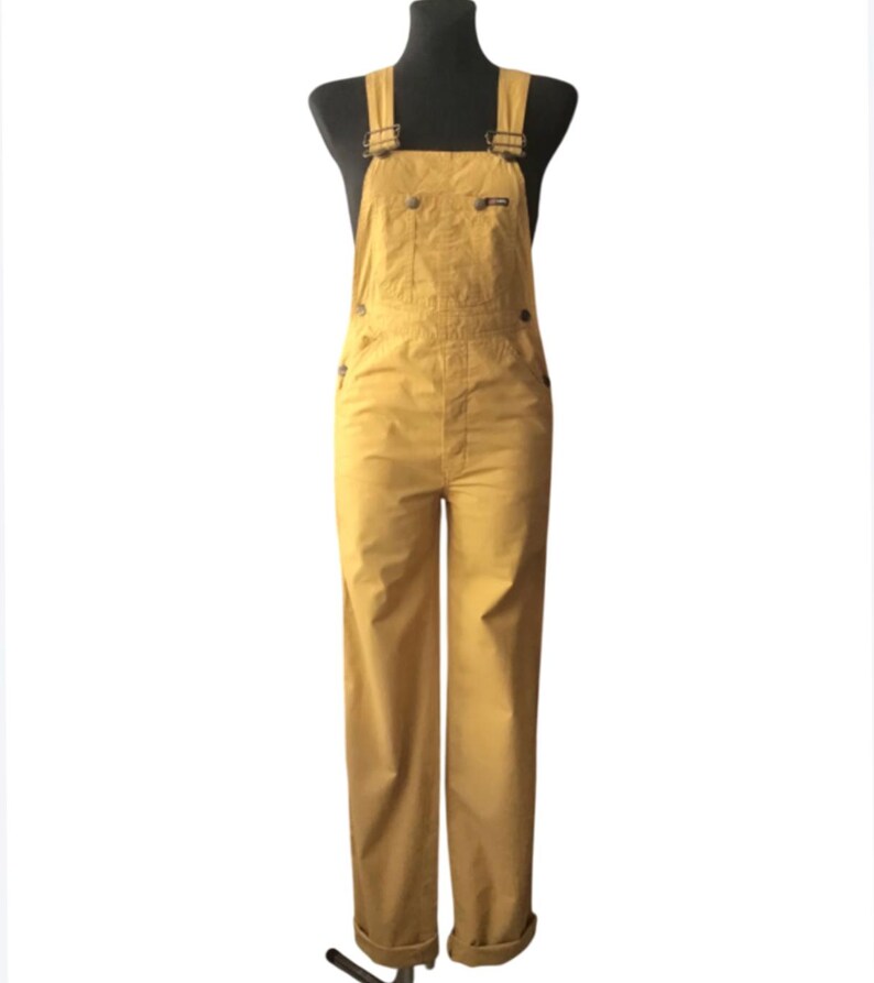 Vintage Size XS Yellow Mustard Color Work Overalls Cotton Jumpsuit Work ...